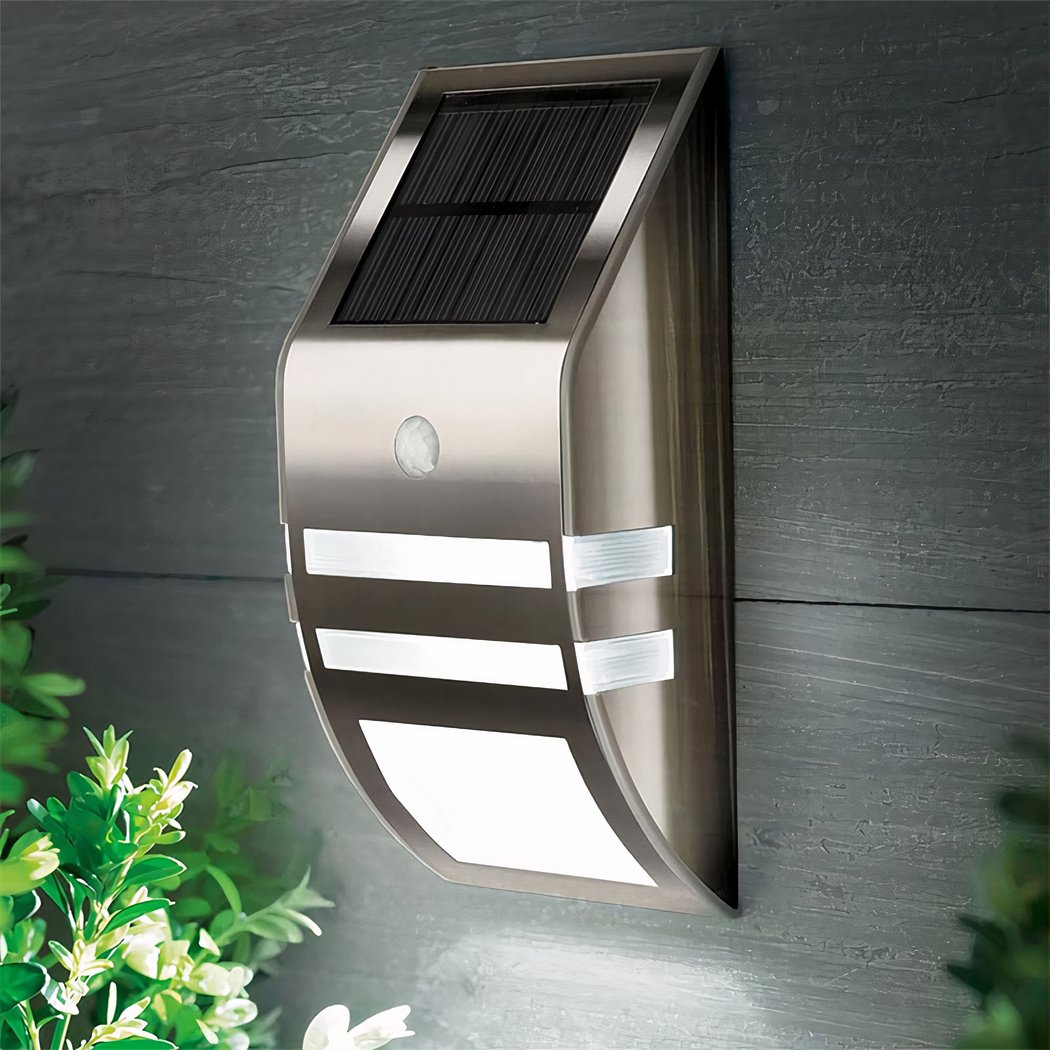 Aplique LED solar de acero inoxidable con detector de movimiento ...