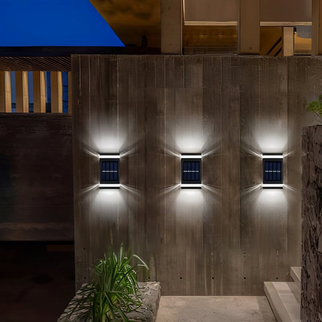 Aplique LED solar rectangular de exterior • Tendencia Luminarias