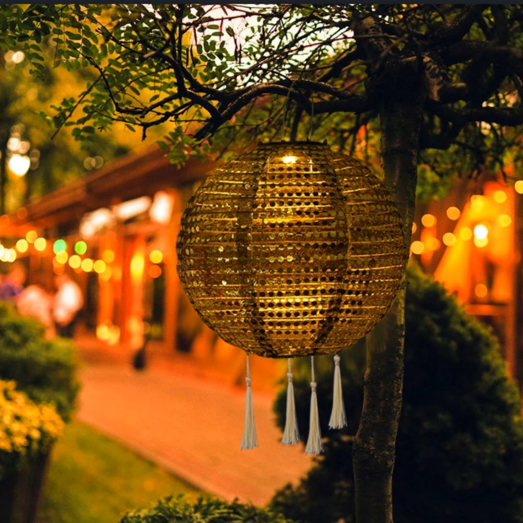 Lámpara colgante LED solar de estilo bohemio • Tendencia Luminarias