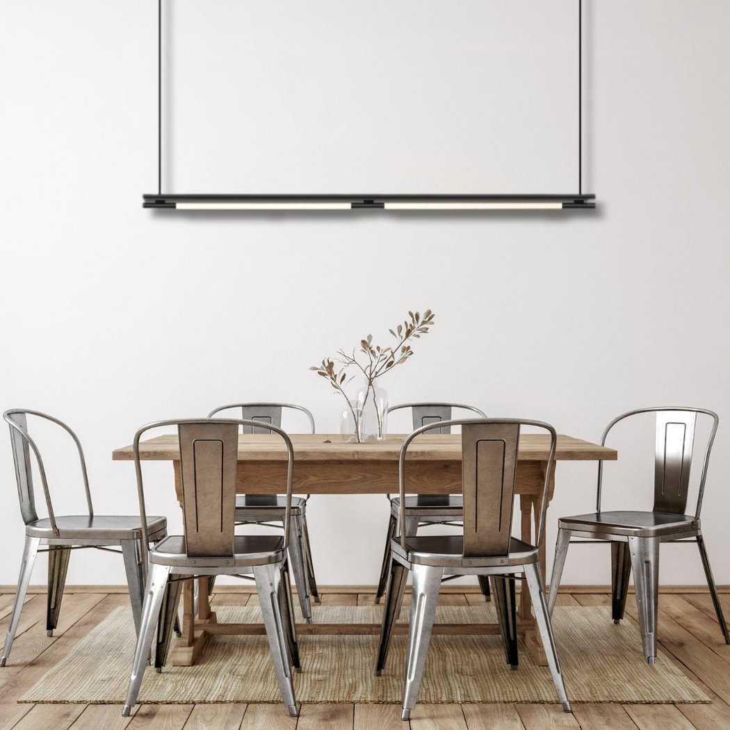 Lámpara de suspensión LED sencilla de metal negro estilo loft ...