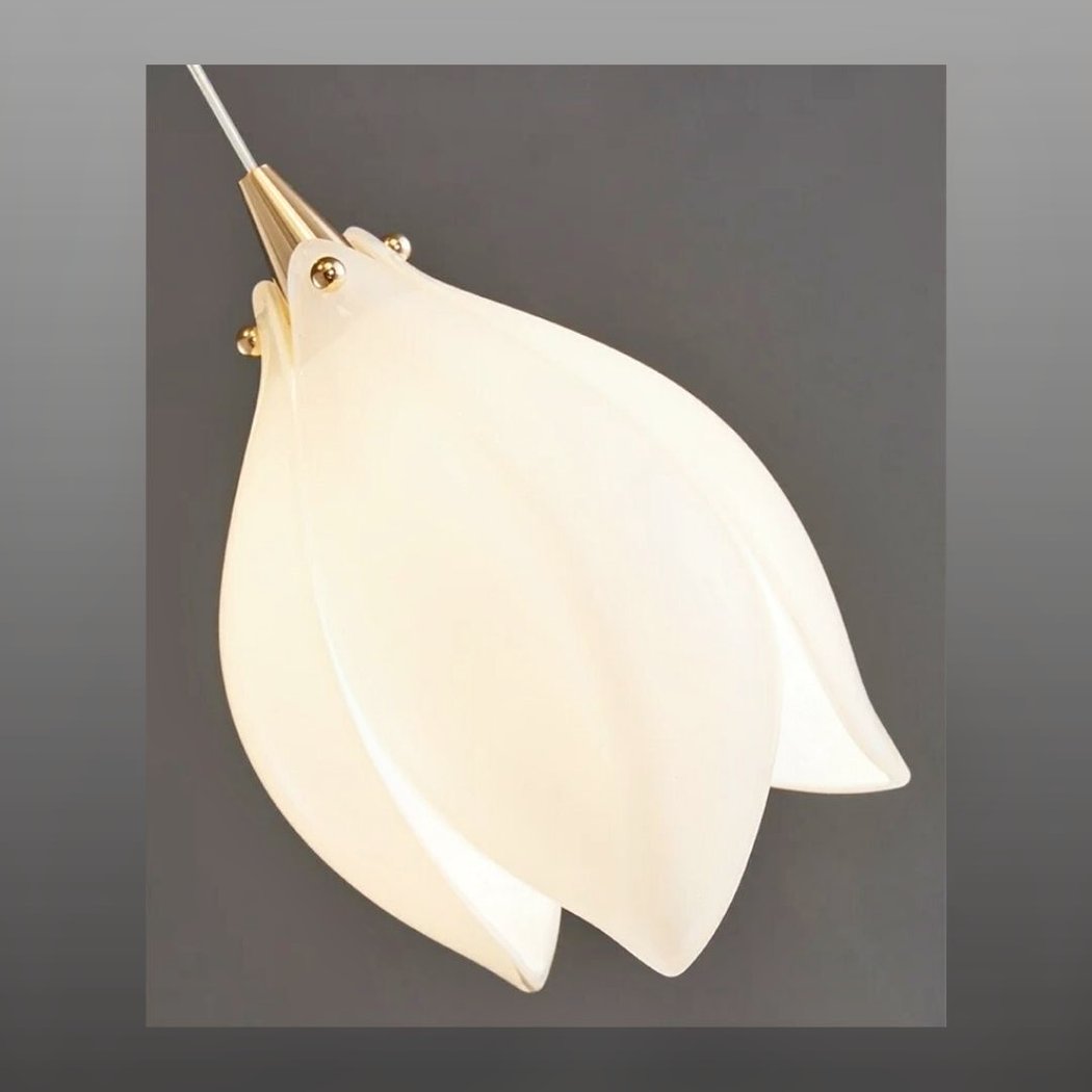 Flor colgante de cerámica blanca en forma de magnolia • Tendencia Luminarias