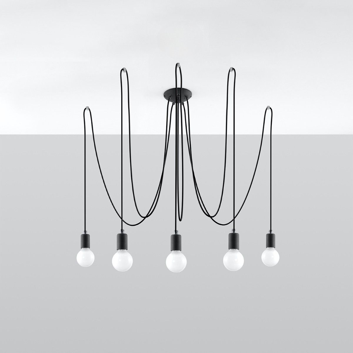 Lámpara de techo araña negra industrial – Tendencia Luminarias