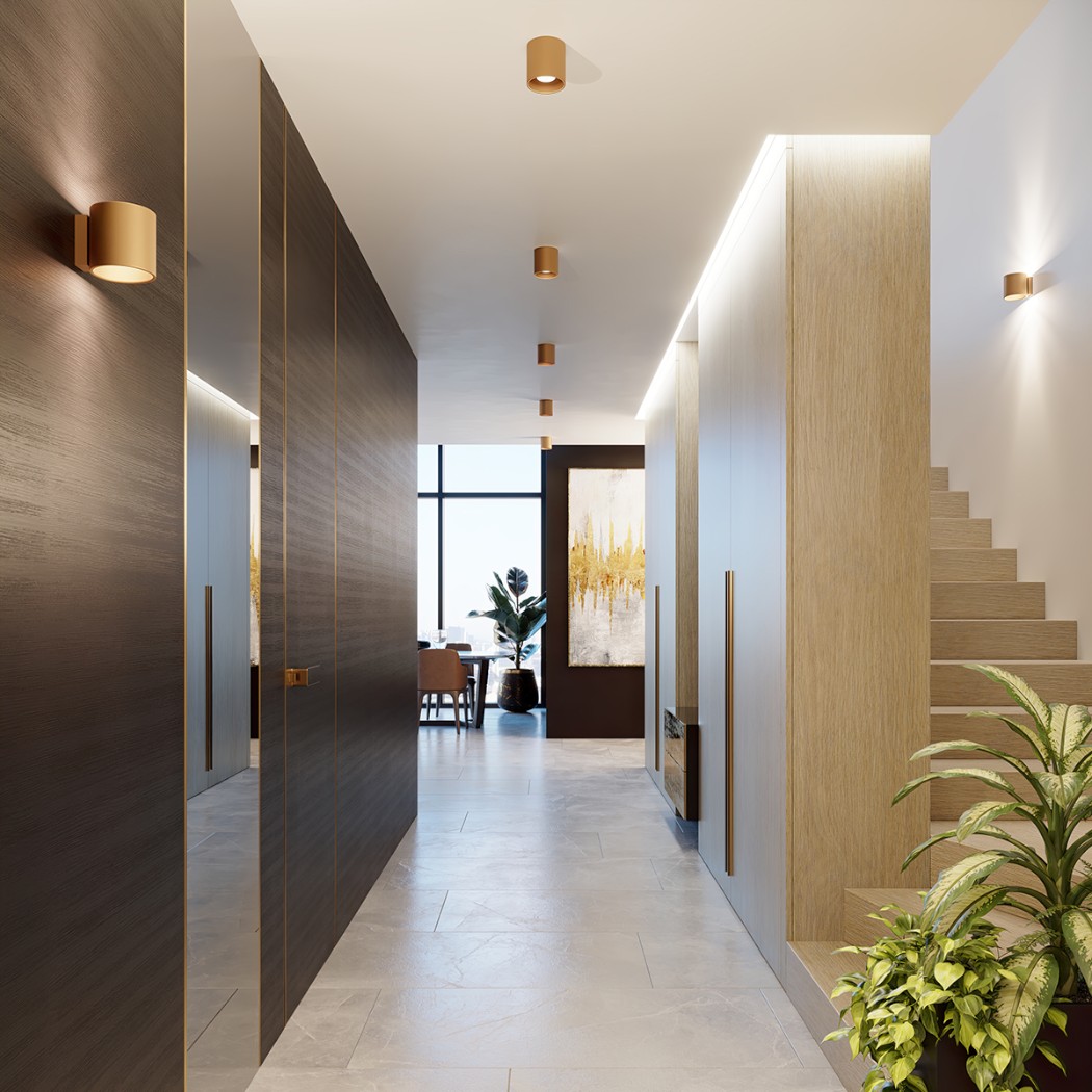 Lámpara de techo dorada contemporánea • Tendencia Luminarias